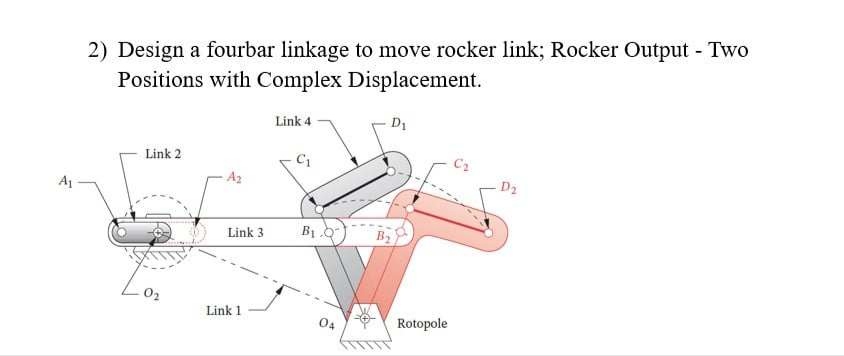 Solved Design a fourbar linkage to move rocker link; Rocker | Chegg.com