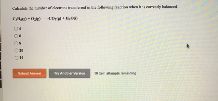 Solved Calculate the number of electrons transferred in the | Chegg.com