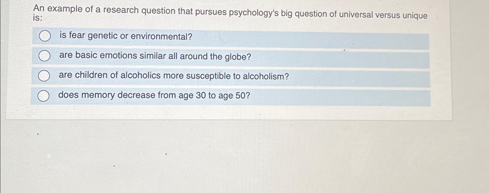 Solved An example of a research question that pursues | Chegg.com