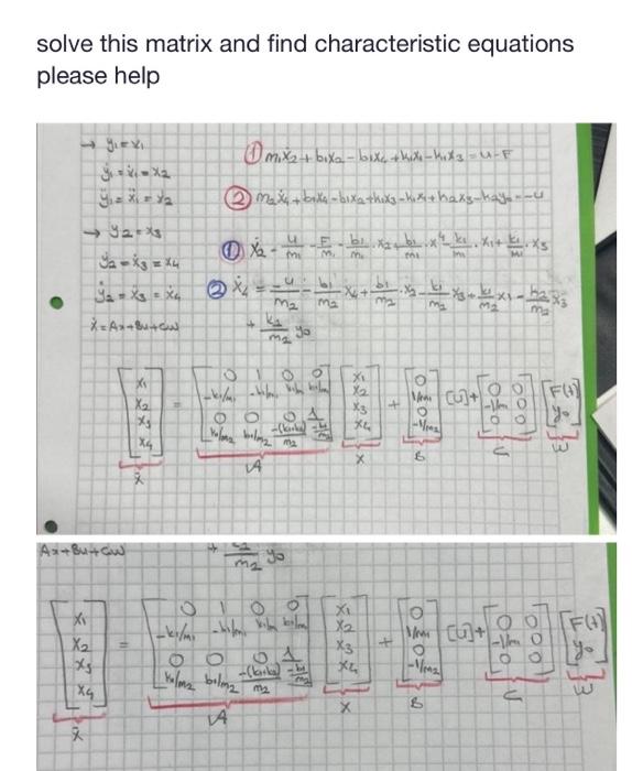 solve this matrix and find characteristic equations | Chegg.com
