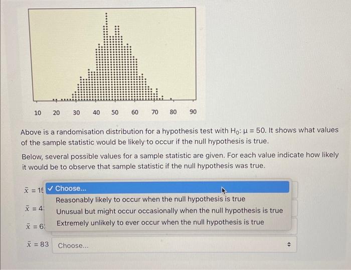 Solved Above is a randomisation distribution for a | Chegg.com