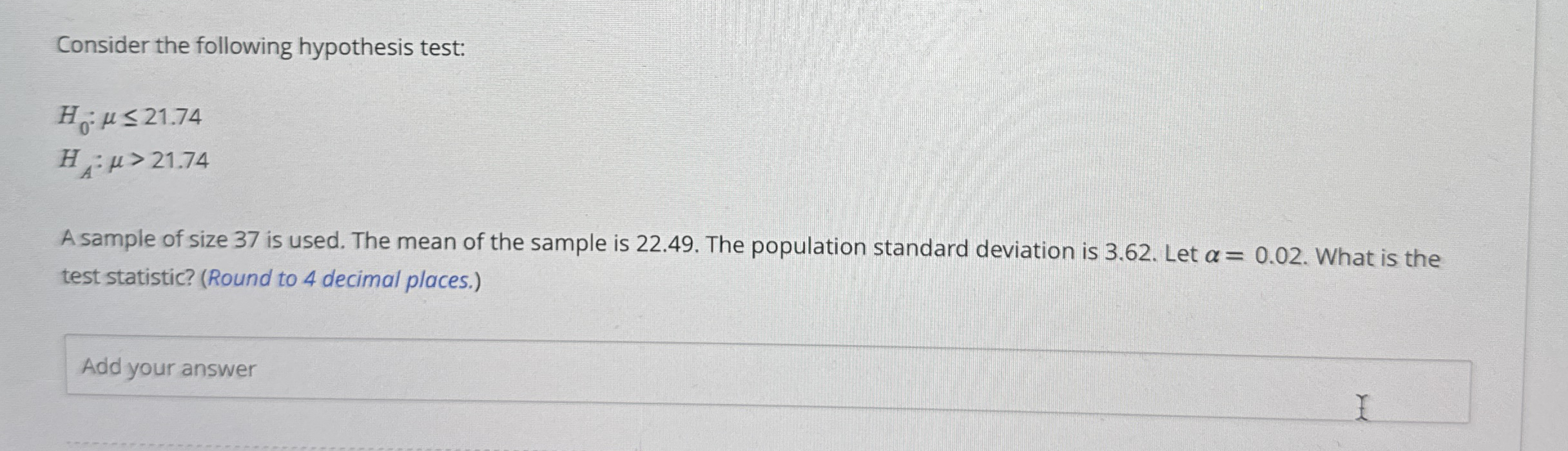Solved Consider the following hypothesis | Chegg.com