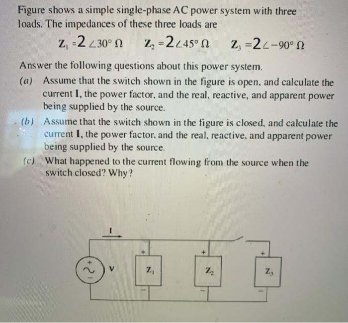Solved Figure shows a simple single-phase AC power system | Chegg.com