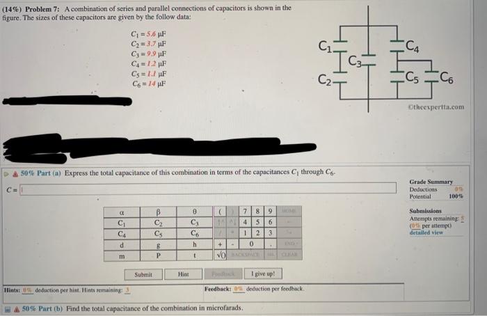 Solved (14\%) Problem 7: A combination of series and | Chegg.com