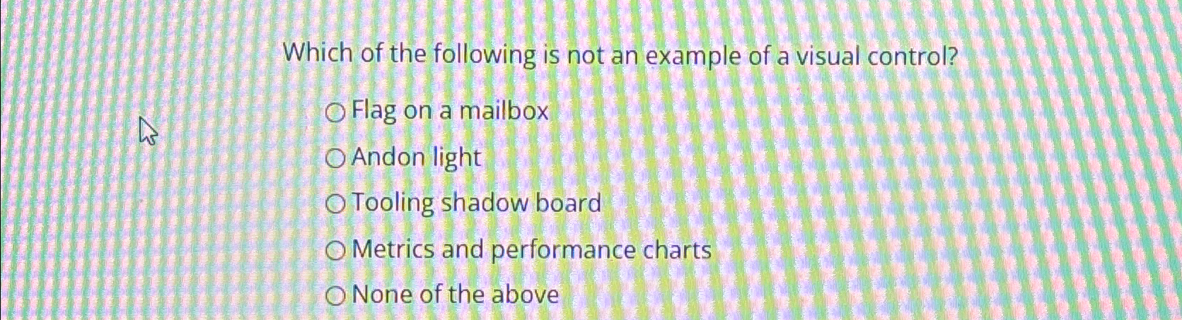 Solved Which of the following is not an example of a visual | Chegg.com