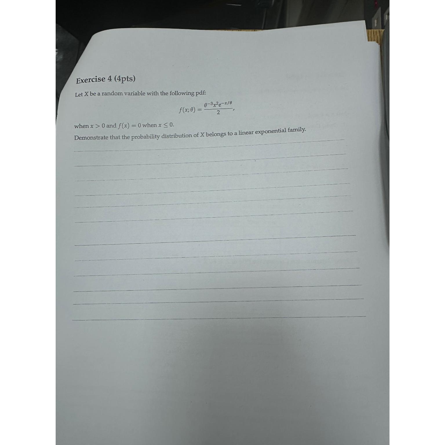 Solved Exercise 4 (4pts)Let x ﻿be a random variable with the | Chegg.com