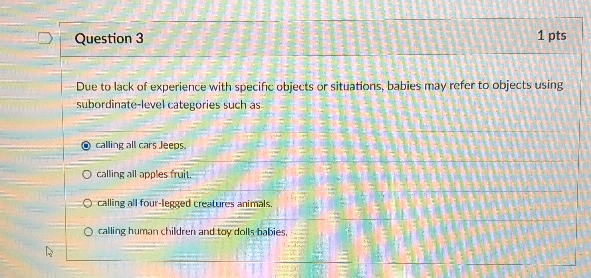 Solved Question 31ptsDue to lack of experience with specific | Chegg.com