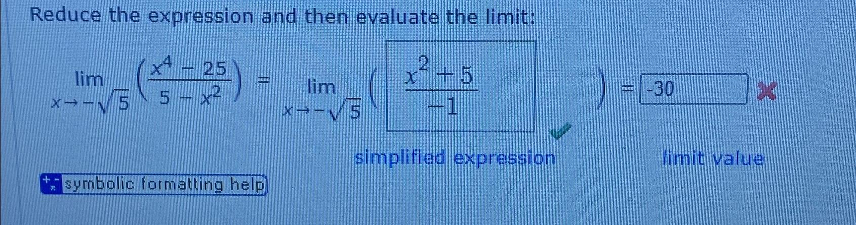 Solved Reduce the expression and then evaluate the | Chegg.com