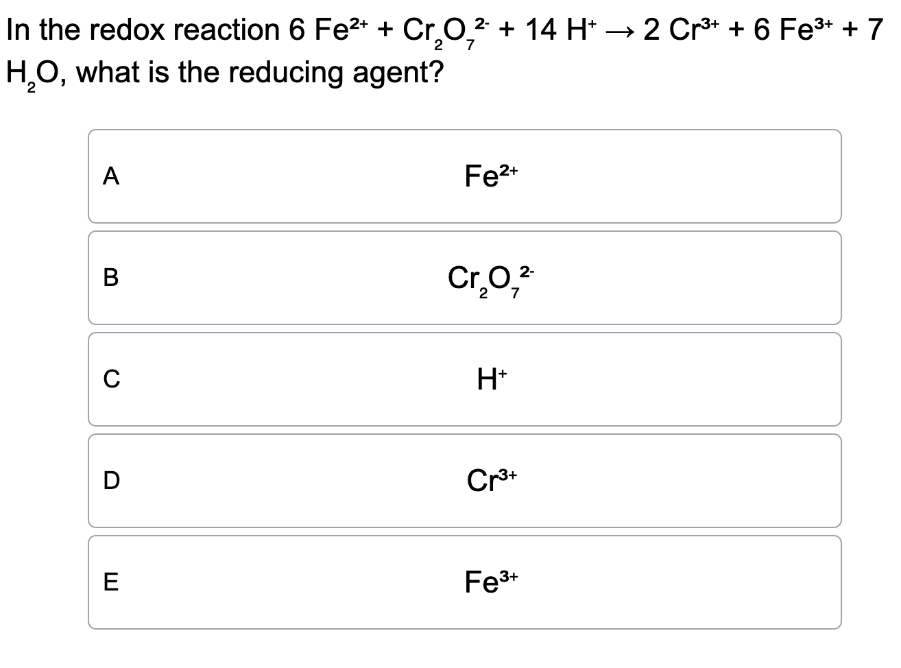 Solved In ﻿the redox reaction | Chegg.com