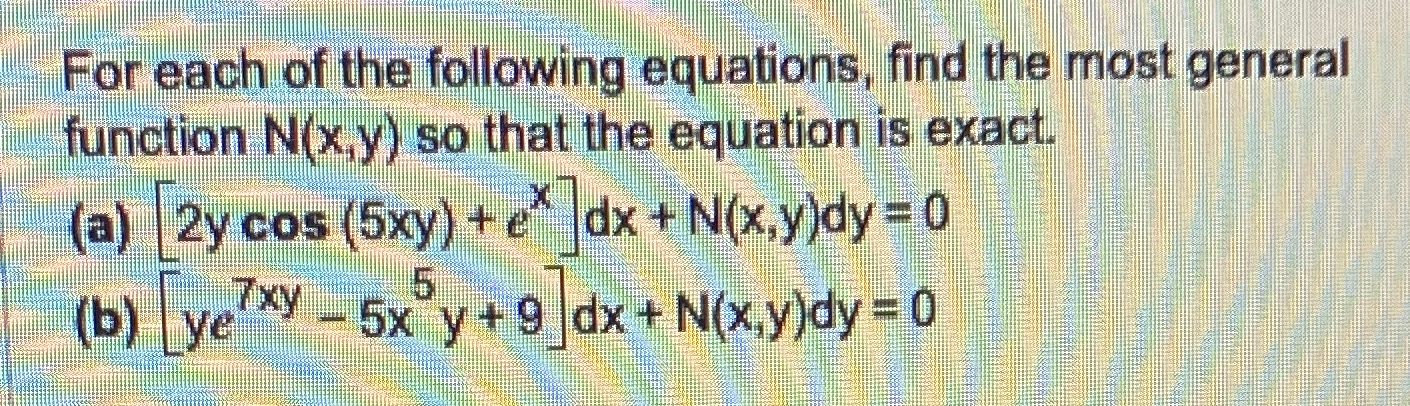 Solved For each of the following equations, find the most | Chegg.com