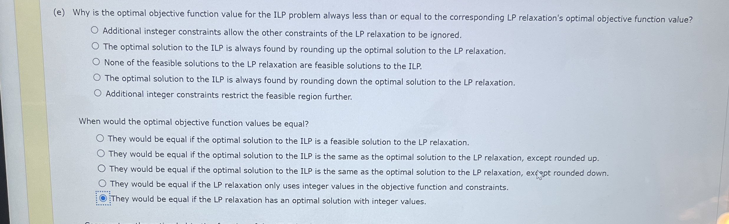 Solved E ﻿why Is The Optimal Objective Function Value For