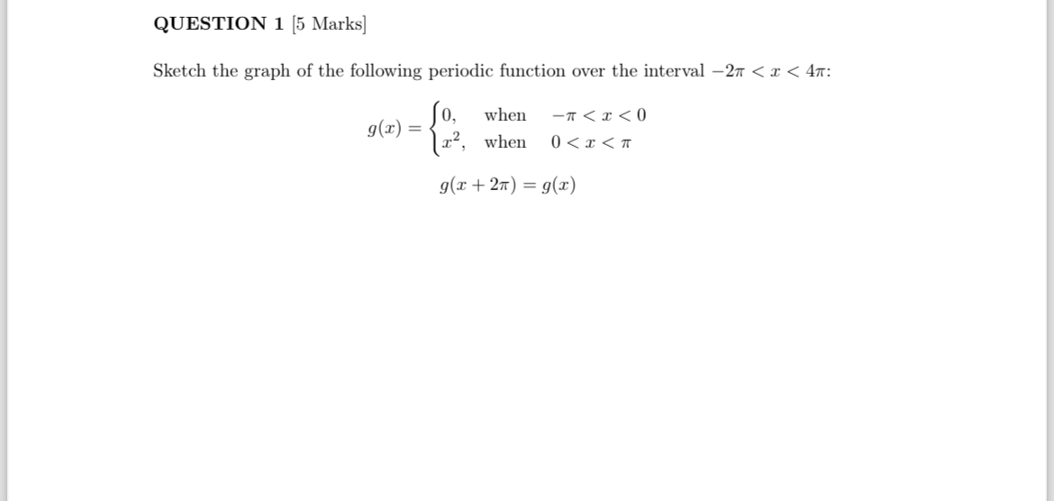 Solved QUESTION 1 [5 ﻿Marks]Sketch the graph of the | Chegg.com