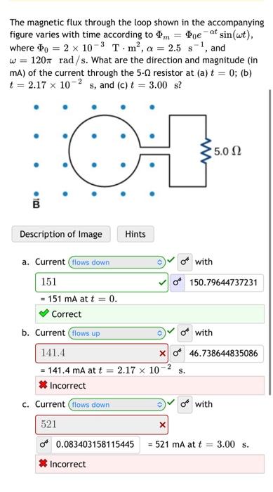 Solved The magnetic flux through the loop shown in the | Chegg.com