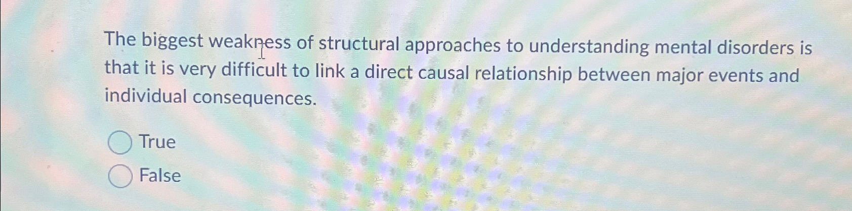 Solved The biggest weakness of structural approaches to | Chegg.com