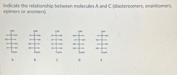 Solved Indicate the relationship between molecules A and C | Chegg.com