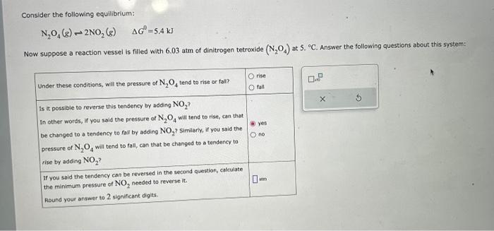 Solved Consider the following equilibrium: N2O4( g)⇒2NO2( | Chegg.com