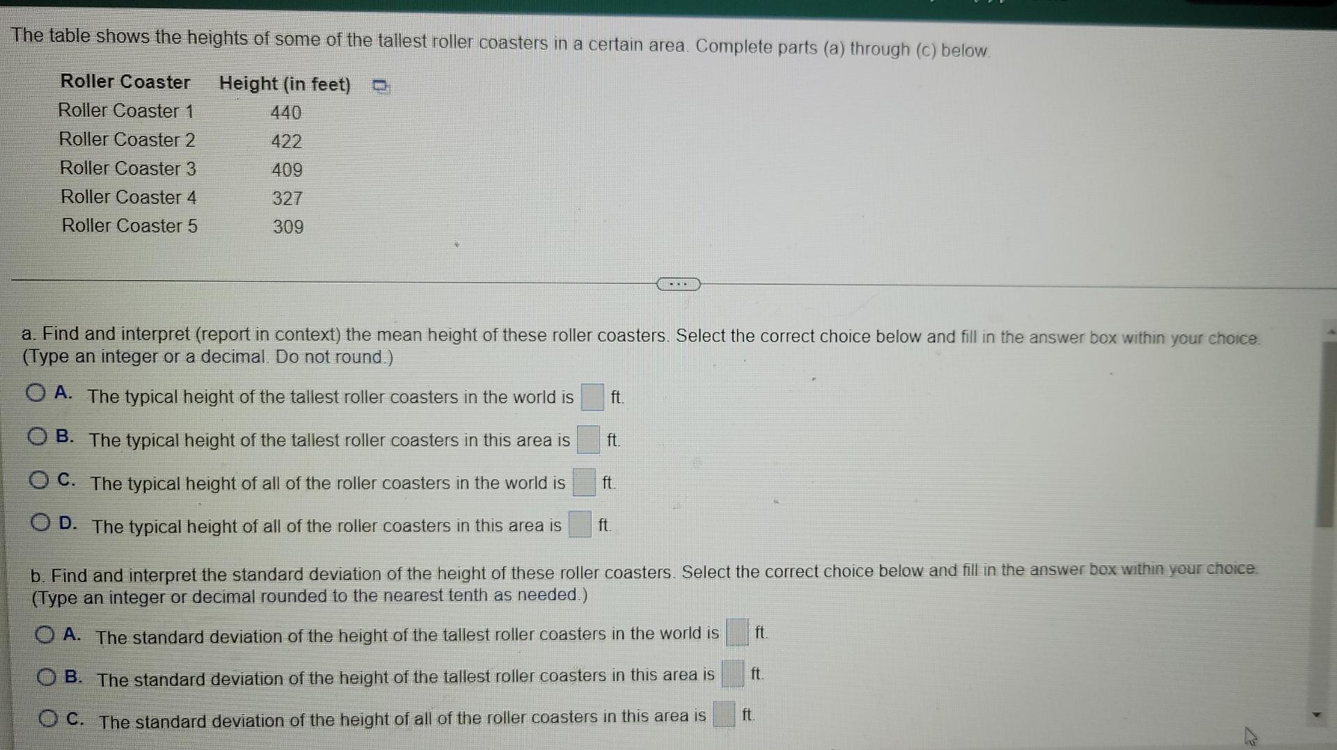 Solved The table shows the heights of some of the tallest | Chegg.com