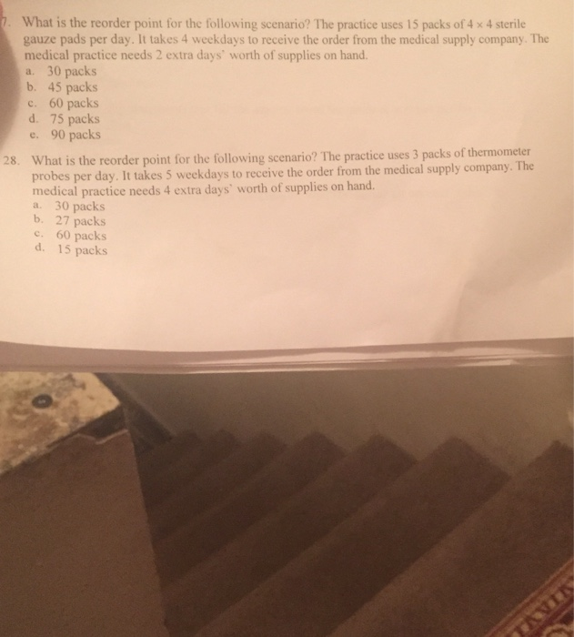 Solved 1. What is the reorder point for the following | Chegg.com