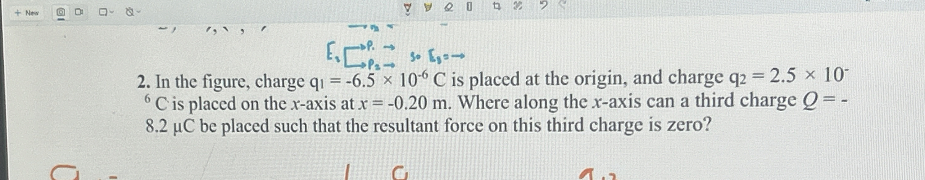 Solved In the figure, charge q1=-6.5×10-6C ﻿is placed at the | Chegg.com