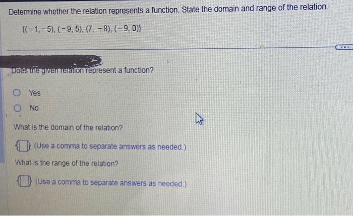 Solved Determine whether the relation represents a function. | Chegg.com