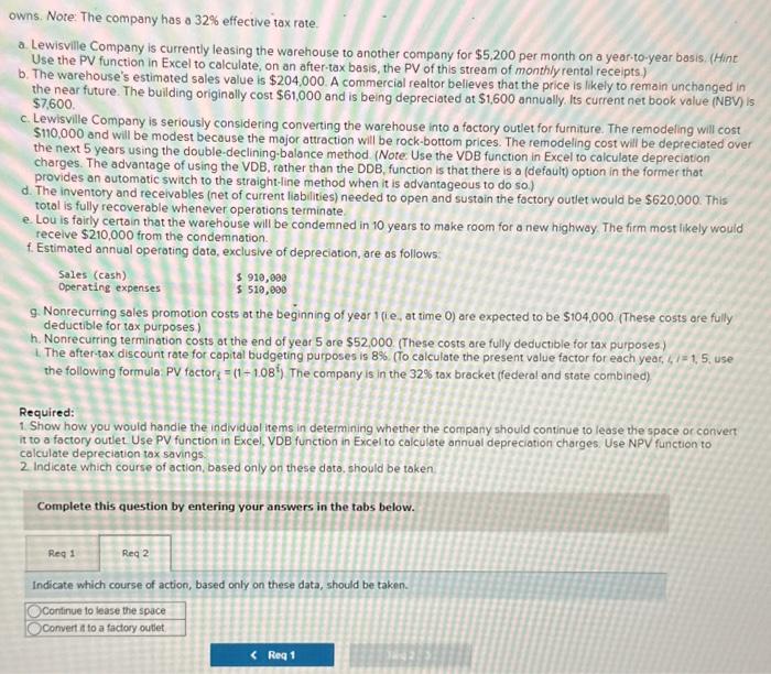 Solved Lou Lewis, the president of Lewisville Company, has | Chegg.com