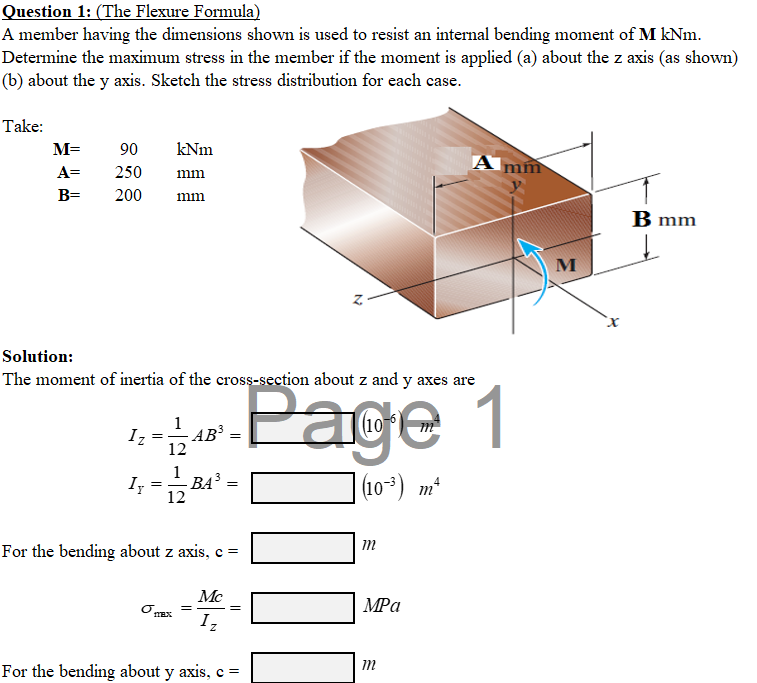 Solved Solid Mechanics IQuestion 1: (The Flexure Formula)A | Chegg.com
