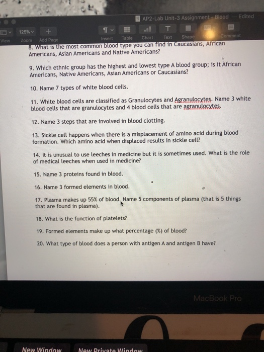 Solved AP2-Lab Unit-3 Assignment - Blood Edited Dv125% + . T | Chegg.com