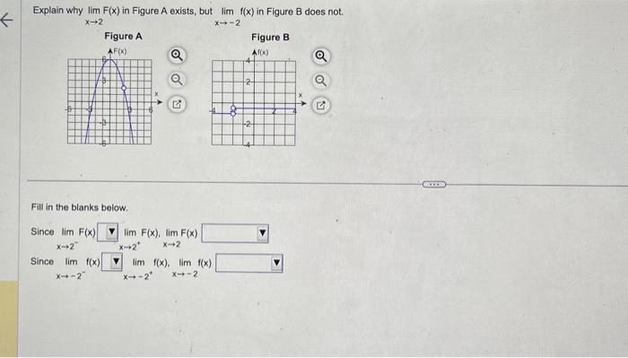 Solved Explain why limx→2F(x) in Figure A exists, but | Chegg.com
