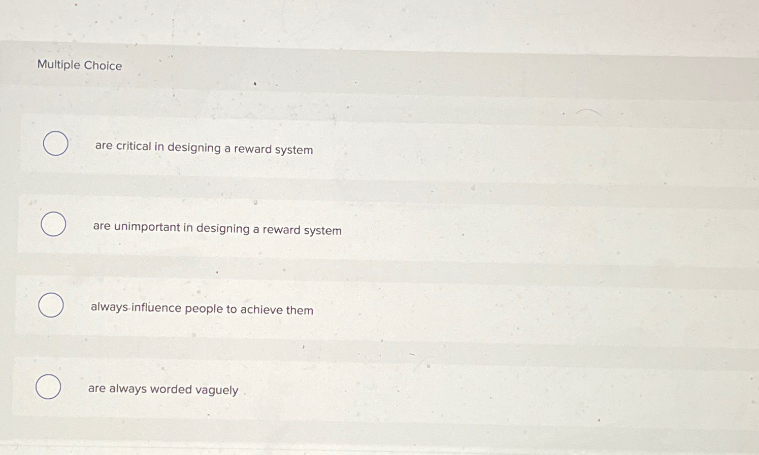 Solved Multiple Choiceare critical in designing a reward | Chegg.com