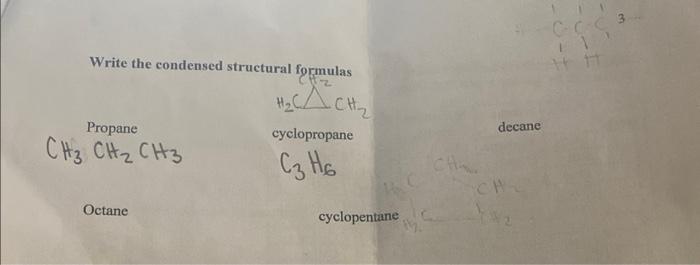 Solved Write the condensed structural formulas | Chegg.com