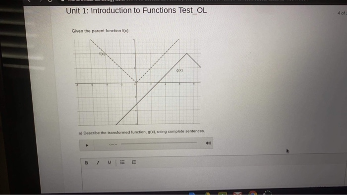 Solved Unit 1: Introduction to Functions Test_OL 4 of Given | Chegg.com