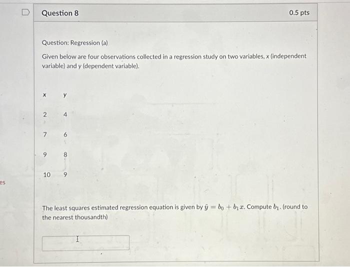 Solved Question: Regression (a)Given below are four | Chegg.com