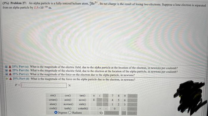 (3\%) Problem 31: Consider the point charges arranged | Chegg.com