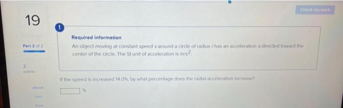 Solved Required informotion An object mowing at constant | Chegg.com
