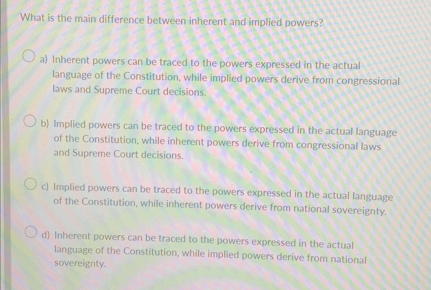 Solved What is the main difference between inherent and | Chegg.com