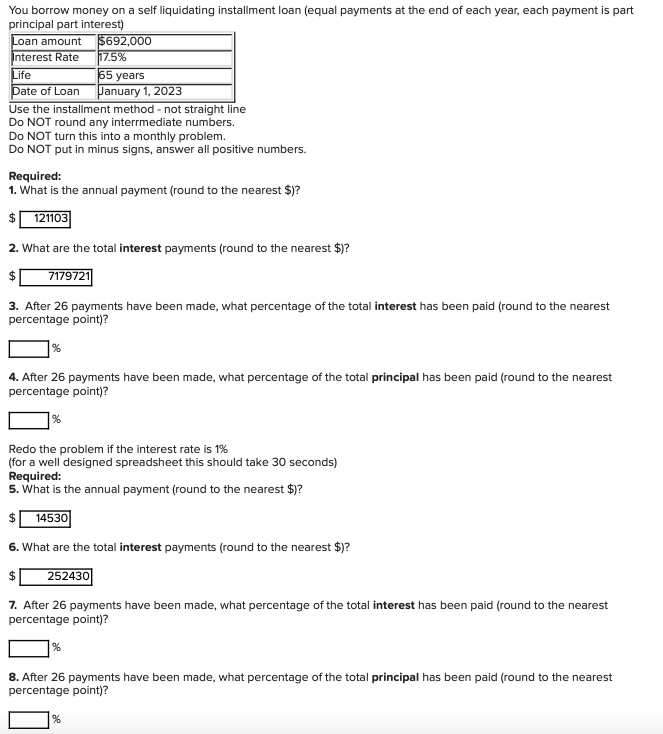 Solved You borrow money on a self liquidating installment | Chegg.com