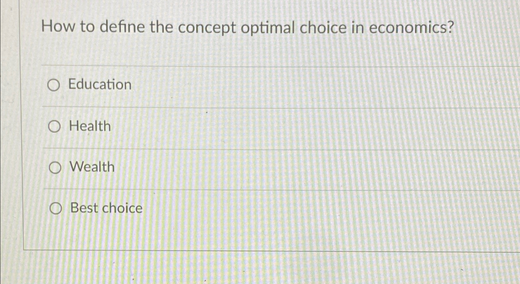 Solved How to define the concept optimal choice in | Chegg.com