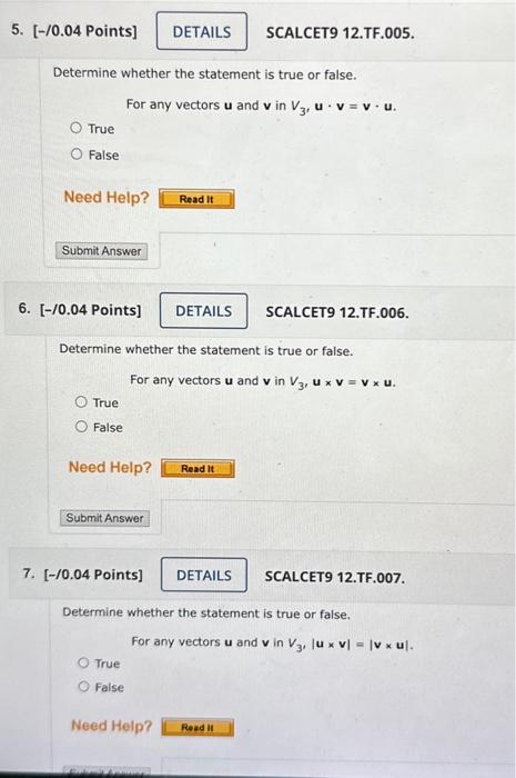 Solved Determine whether the statement is true or false. For | Chegg.com