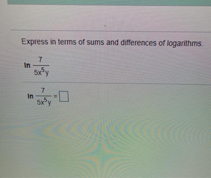 Solved Express in terms of sums and differences of | Chegg.com