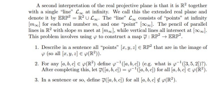 Solved A second interpretation of the real projective plane | Chegg.com