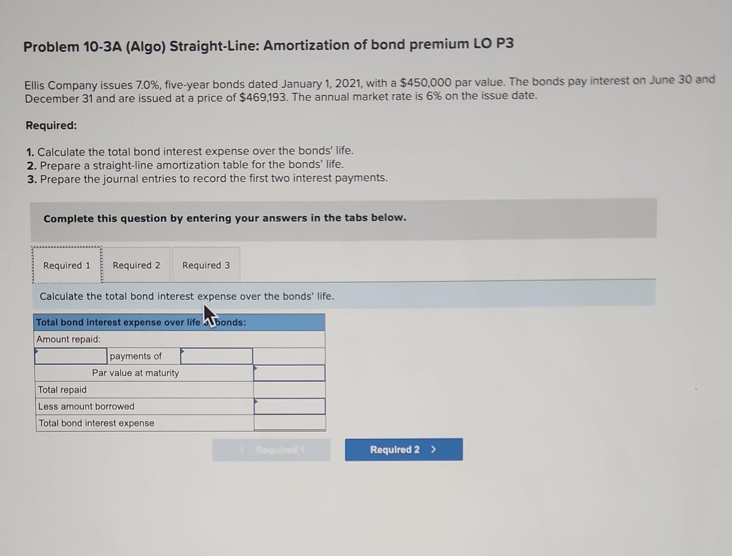 Solved Problem 10-3A (Algo) Straight-Line: Amortization of | Chegg.com