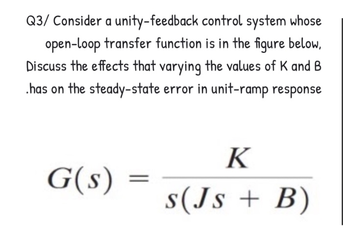 Solved Q3/ Consider a unity-feedback control system whose | Chegg.com