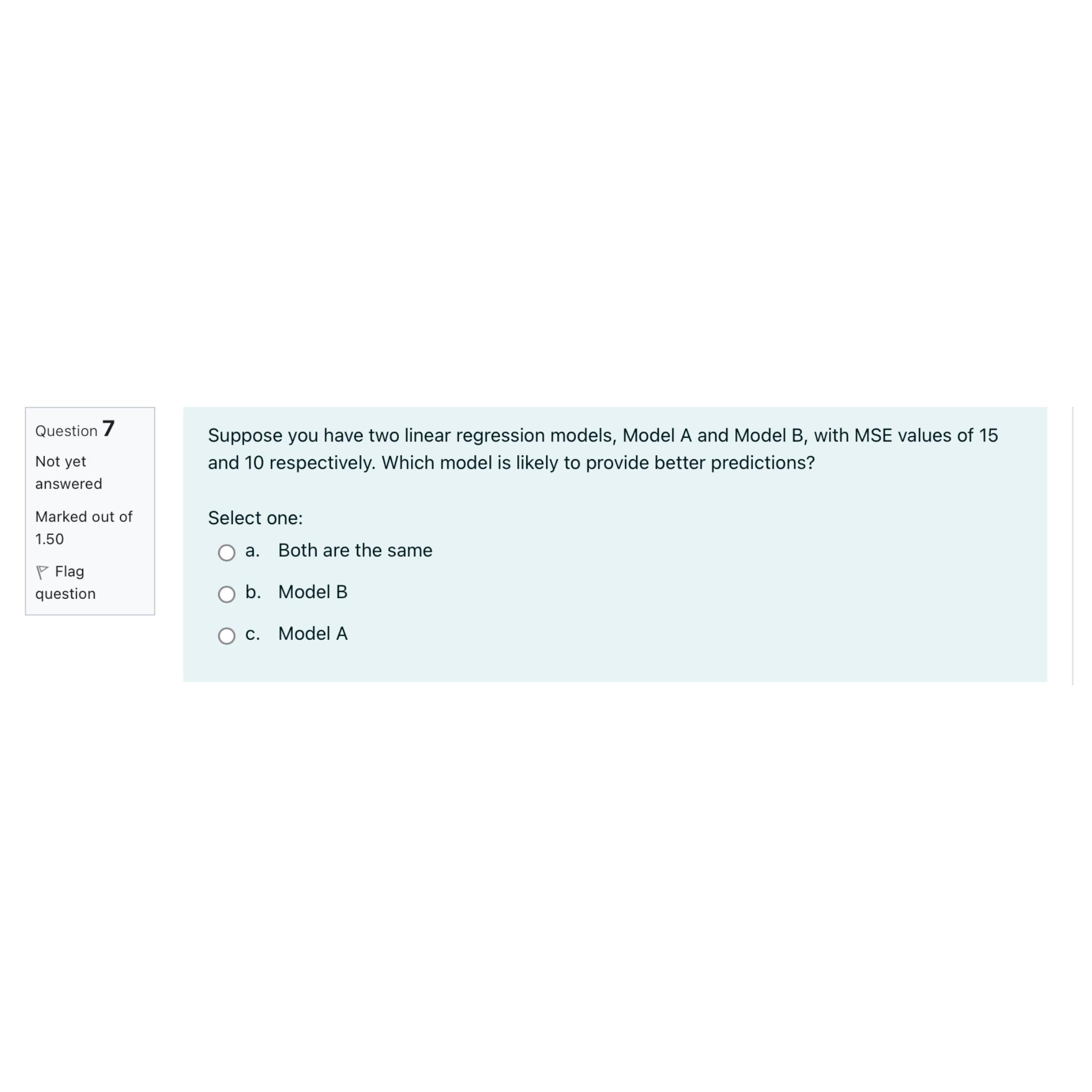 Solved Question 7Not yet answered Marked out of 1.50grad | Chegg.com