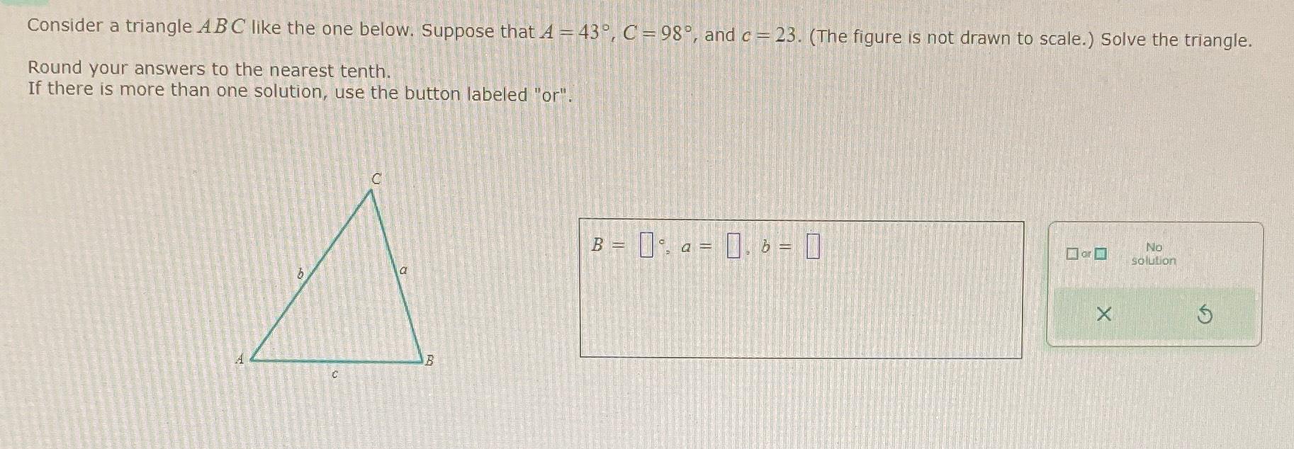 Solved Consider a triangle ABC like the one below. Suppose | Chegg.com