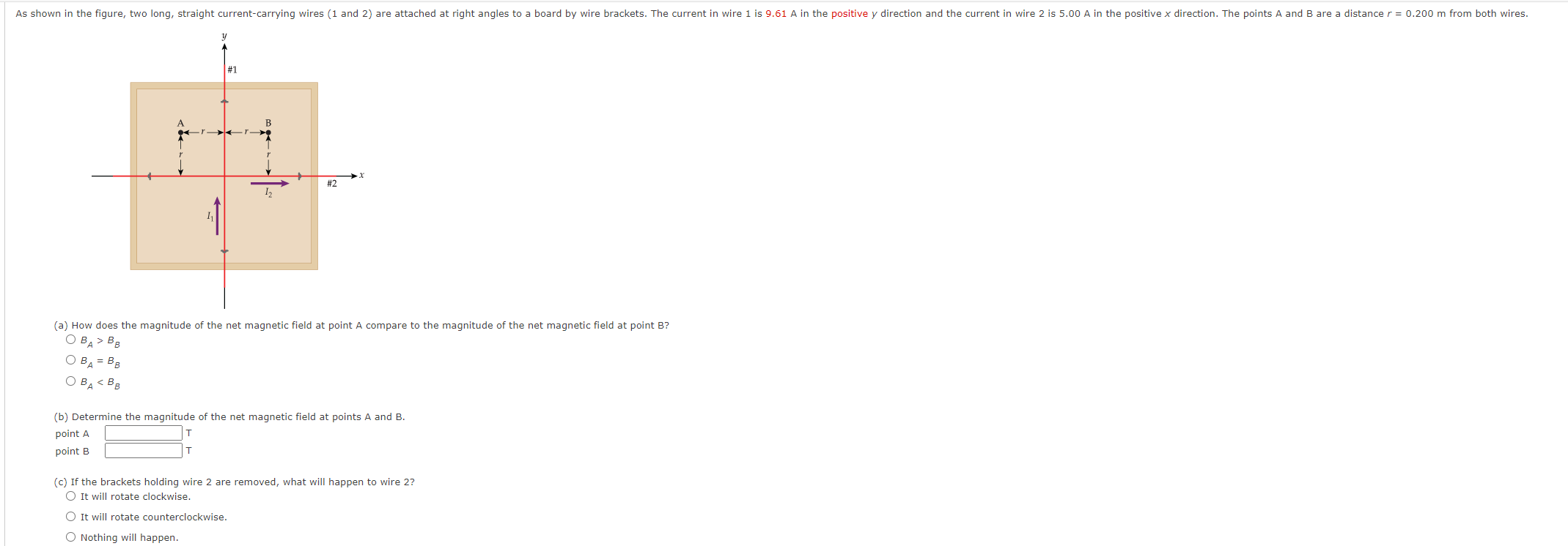 Solved (a) ﻿How does the magnitude of the net magnetic field | Chegg.com