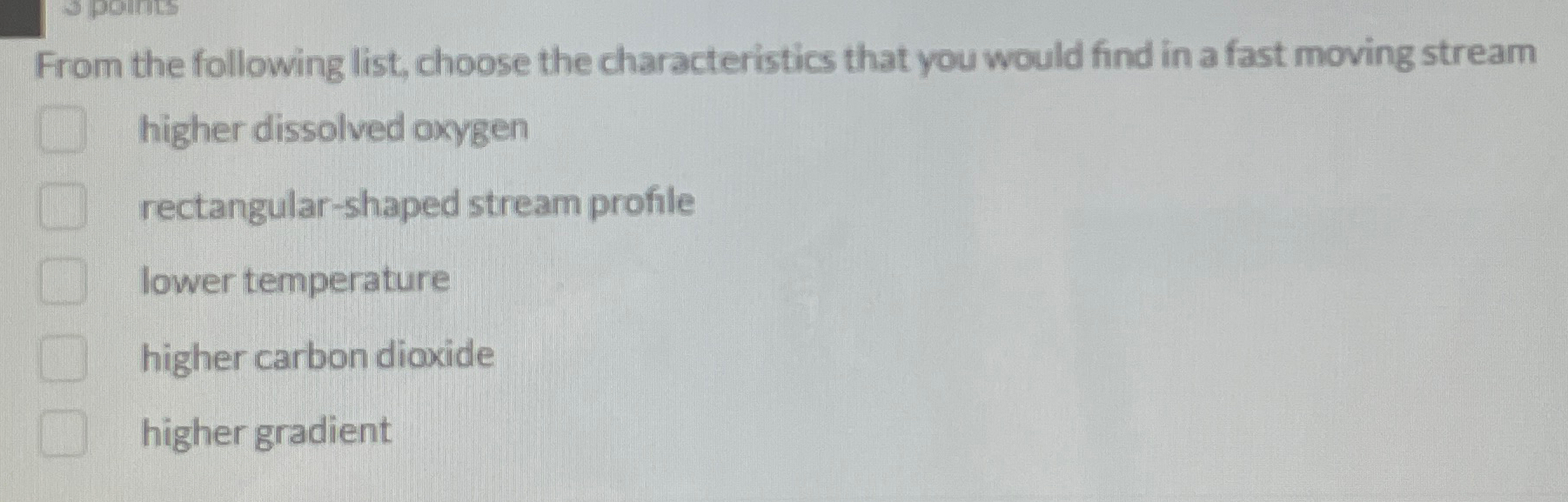 Solved From the following list, choose the characteristics | Chegg.com