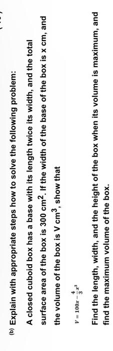 Solved b) Explain with appropriate steps how to solve the | Chegg.com