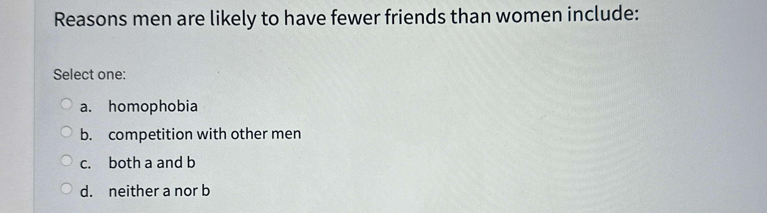 Solved Reasons men are likely to have fewer friends than | Chegg.com