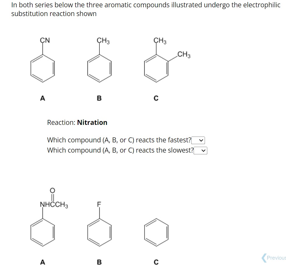 In both series below the three aromatic compounds | Chegg.com