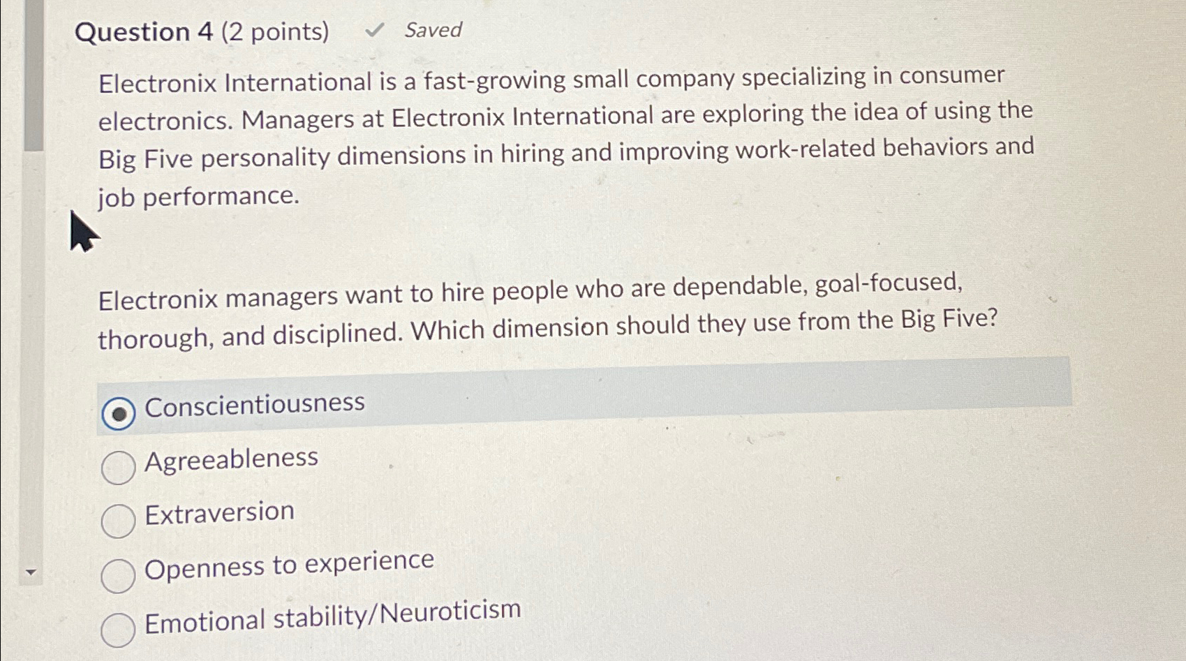 Solved Question 4 (2 ﻿points) ﻿SavedElectronix | Chegg.com